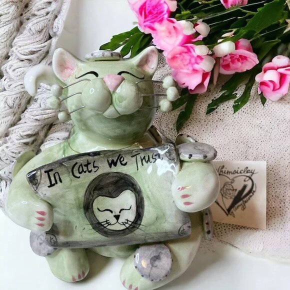 whimsiclay | Art | Vintage 202 Cat Figurine Collectible Amy Lacombe ...